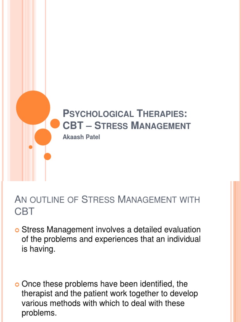 Cbt Stress Management Pdf Cognitive Behavioral Therapy Risperidone