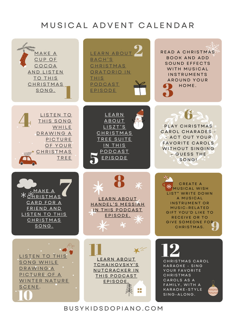 Musical Advent Christmas Calendar Document | PDF | Christmas | Advent