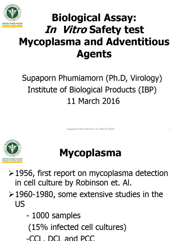6 - Safety Test Mycoplasma, Adventitious Agent 11-3-59 | PDF | Virus ...