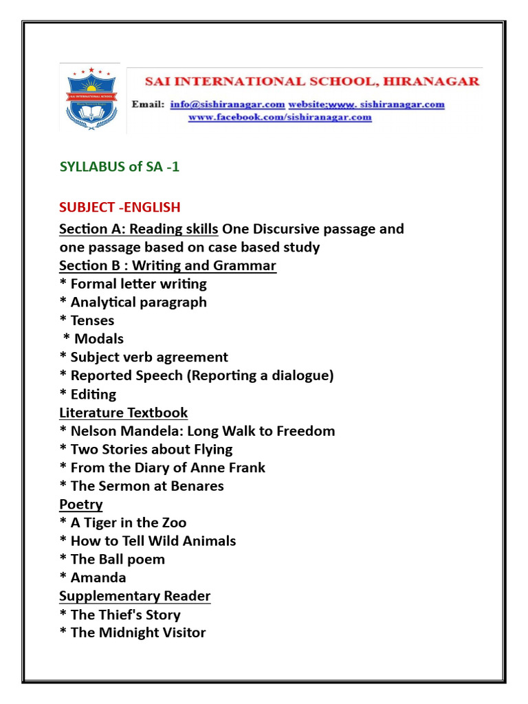 SA1 Syllabus for 10th Class 2025 | PDF | Equations | Economies
