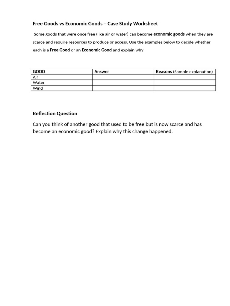 Free Goods vs Economic Goods 2 | PDF