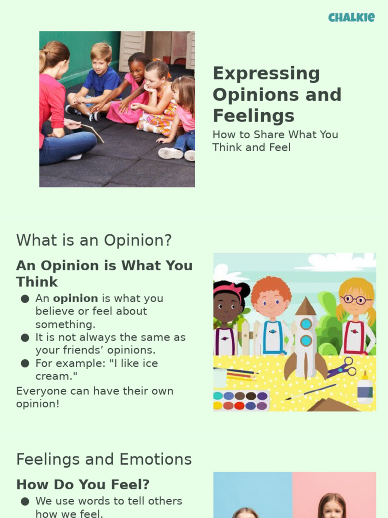 Sharing Opinions and Feelings | PDF