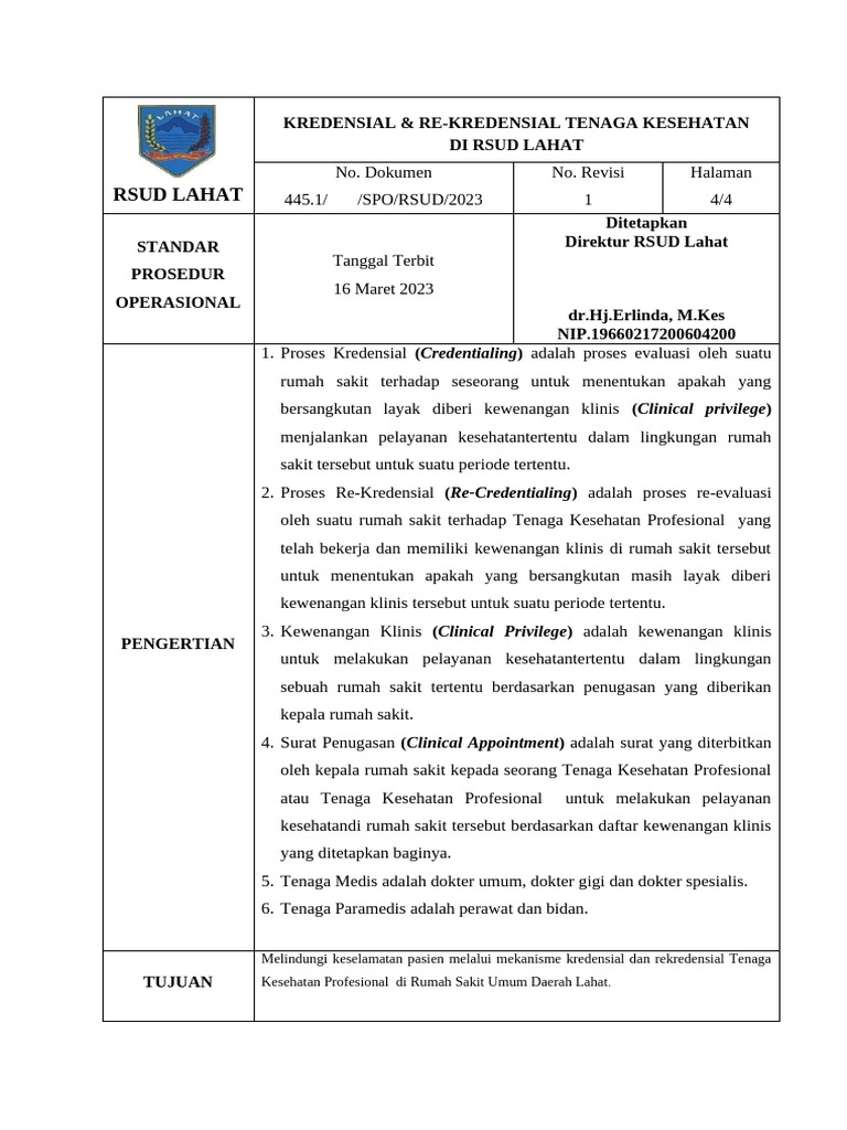 Sop Kredensial New | PDF