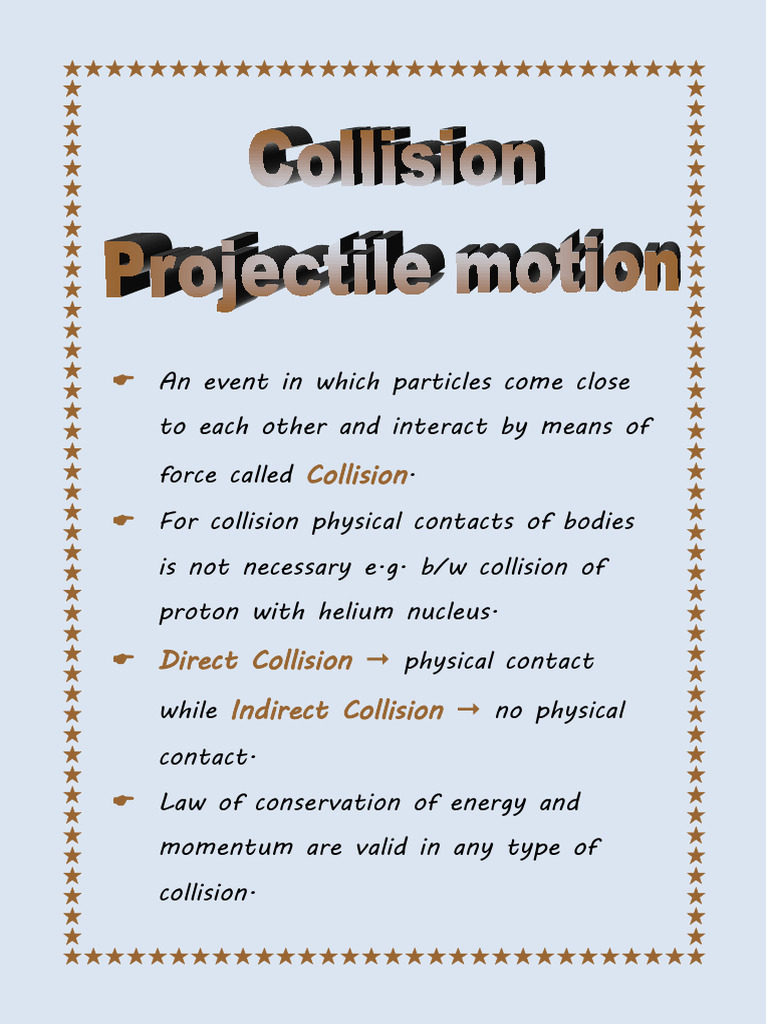 Collision Notes Of 11 Class Pdf Collision Force