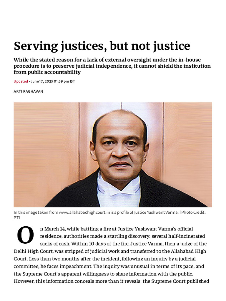 Serving Justices, But Not Justice - The Hindu | PDF | Supreme Court Of ...