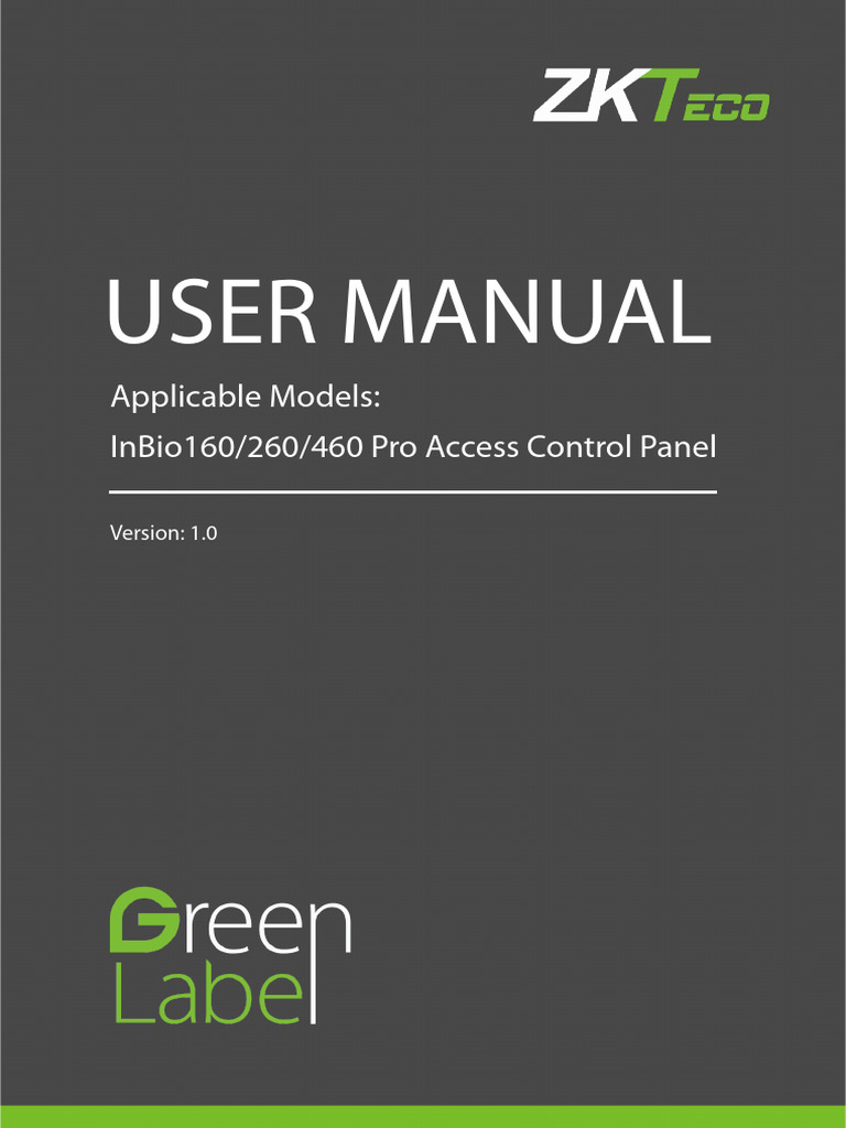 InBio Pro Access Control Panel Manual | PDF | Power Supply | Access Control