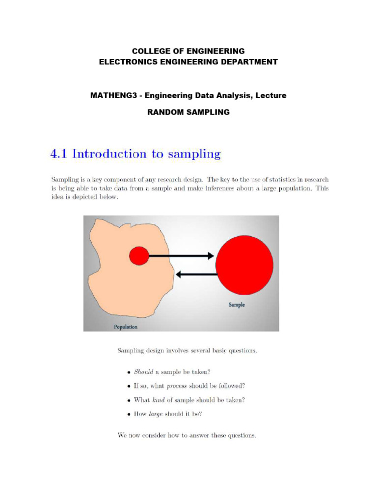MODULE 1 Random Sampling | PDF