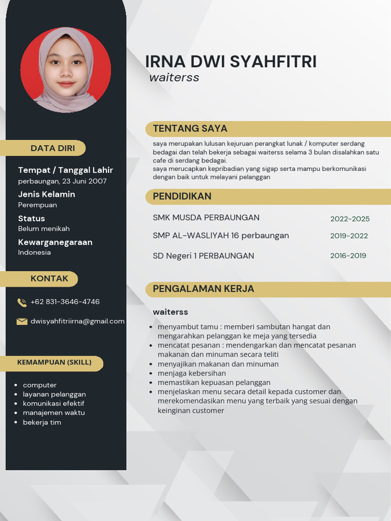 Putih Dan Hitam Modern CV Resume Riwayat Hidup - 20250924 - 123449 - 0000 | PDF