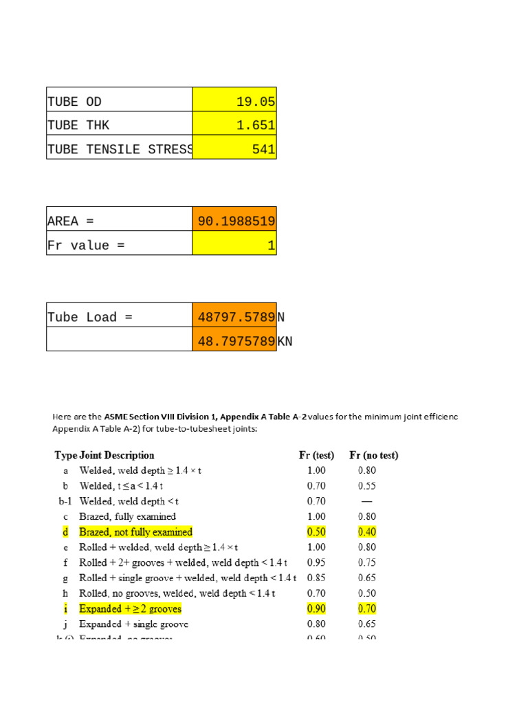 Tube Pullout CALC | PDF