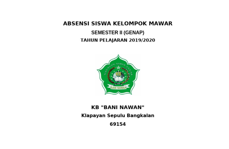 Cover Absensi Siswa | PDF