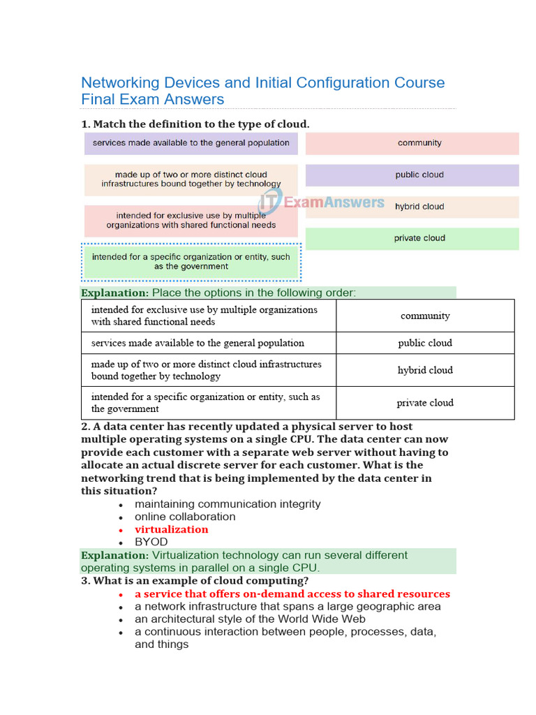 Networking Devices and Initial Configuration Course Final Exam Answers ...