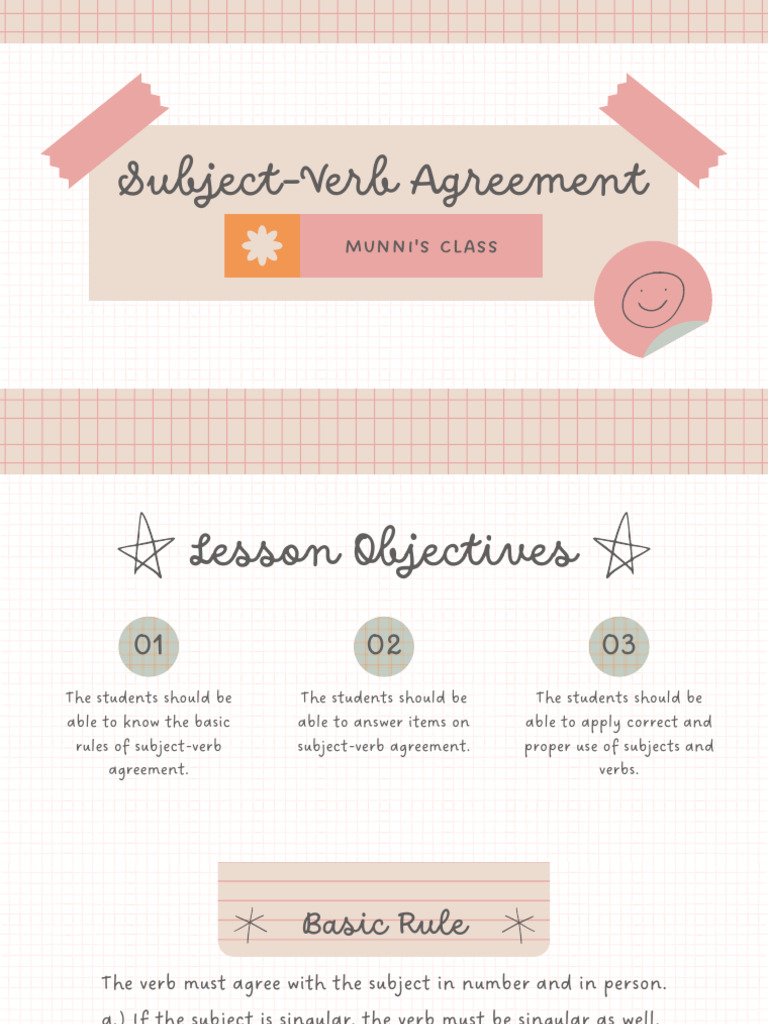 Subject Verb Agreement | PDF | Subject (Grammar) | Verb