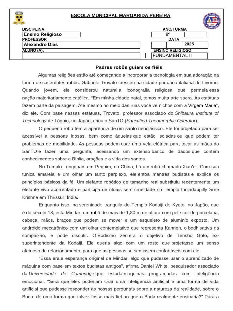 4.Como a tecnologia está remodelando a religião. Padres robos guiam ...