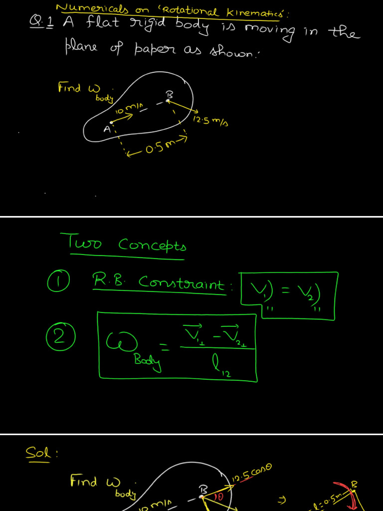 Angular Velocity of A Rigid Body | PDF