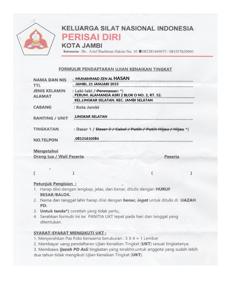 Kontak Muhammad Zen Al Hasan Jambi | PDF