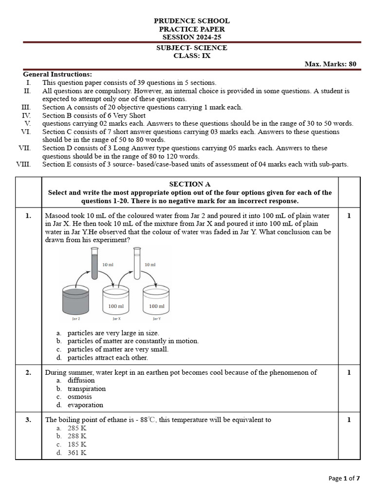 G 9 Science Practice Paper | PDF | Mitosis | Force