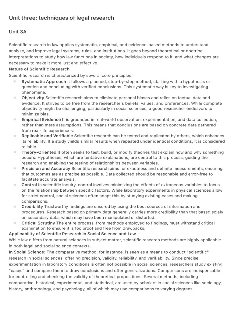 Techniques of Legal Research Explained | PDF | Hypothesis | Scientific ...