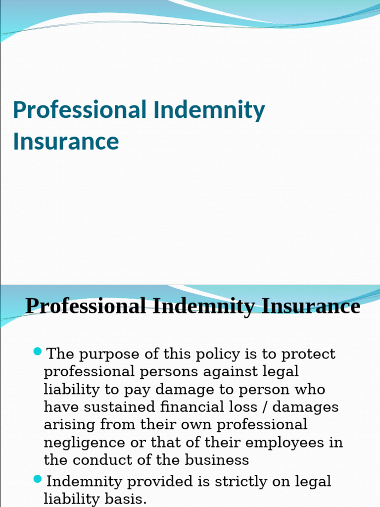 6 Professional Indemnity Insurance | PDF | Liability Insurance | Insurance
