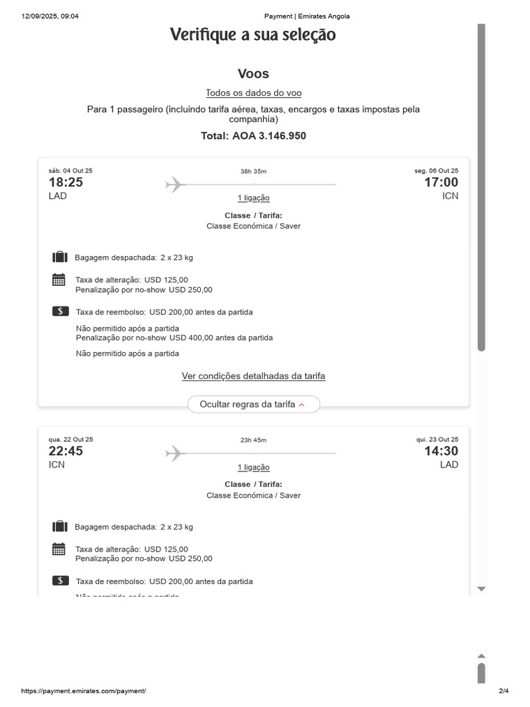 Payment - Emirates Angola | PDF