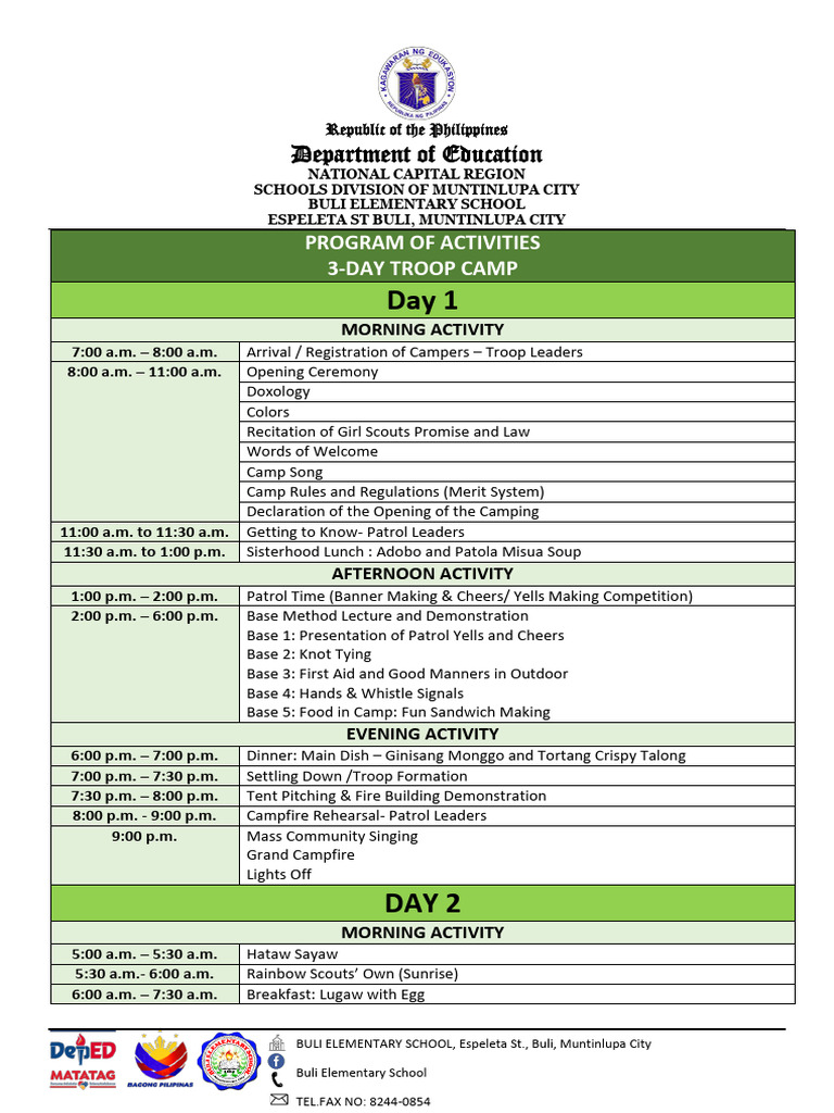 Buli Es GSP Program - Menu - Budget - 2025-2026 | PDF | Lunch | Cuisine