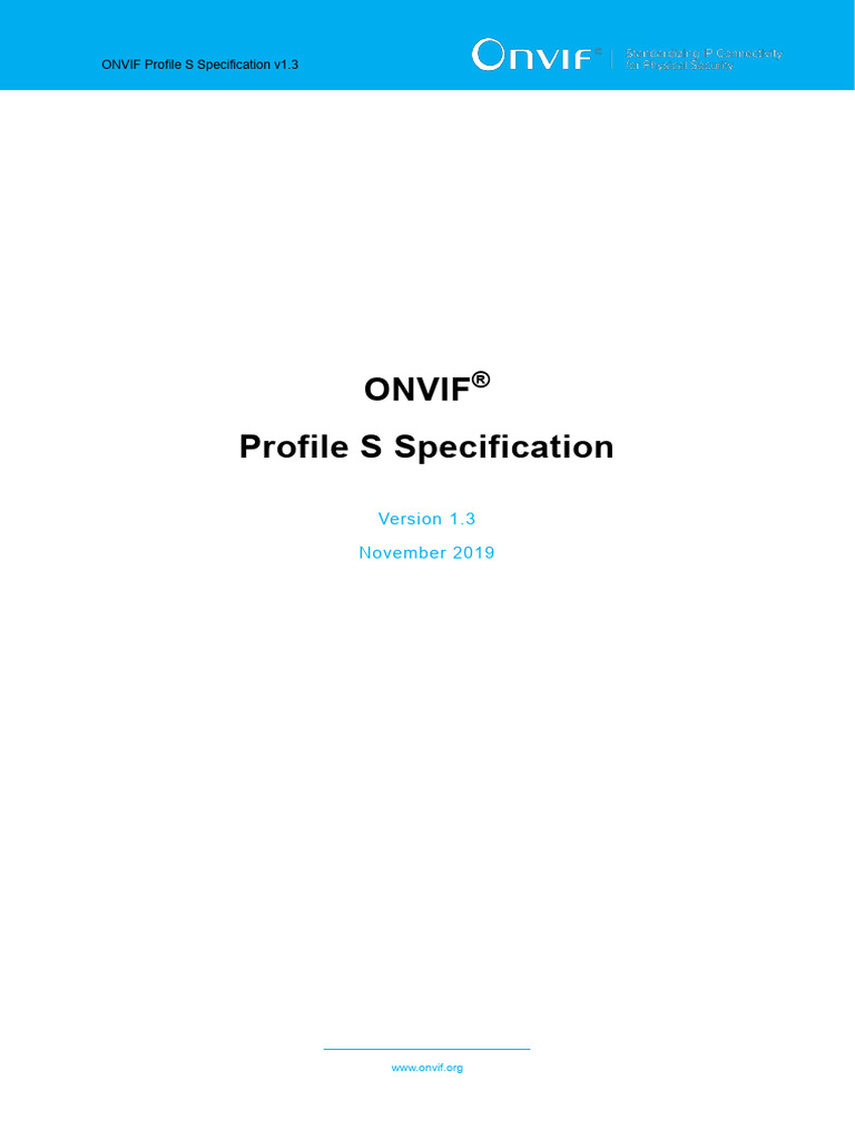 ONVIF Profile S Specification v1.3 | PDF | Specification (Technical ...