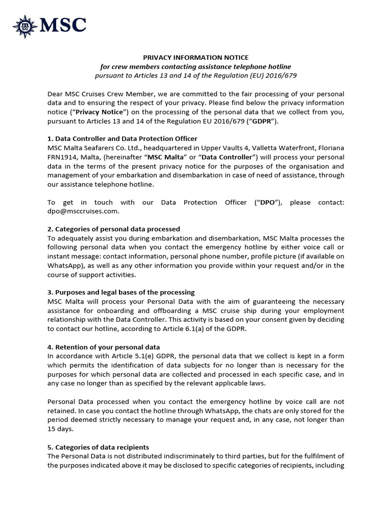 GDPR - ANNEX 1 - Privacy Information Notice | PDF | Justice | Crime ...