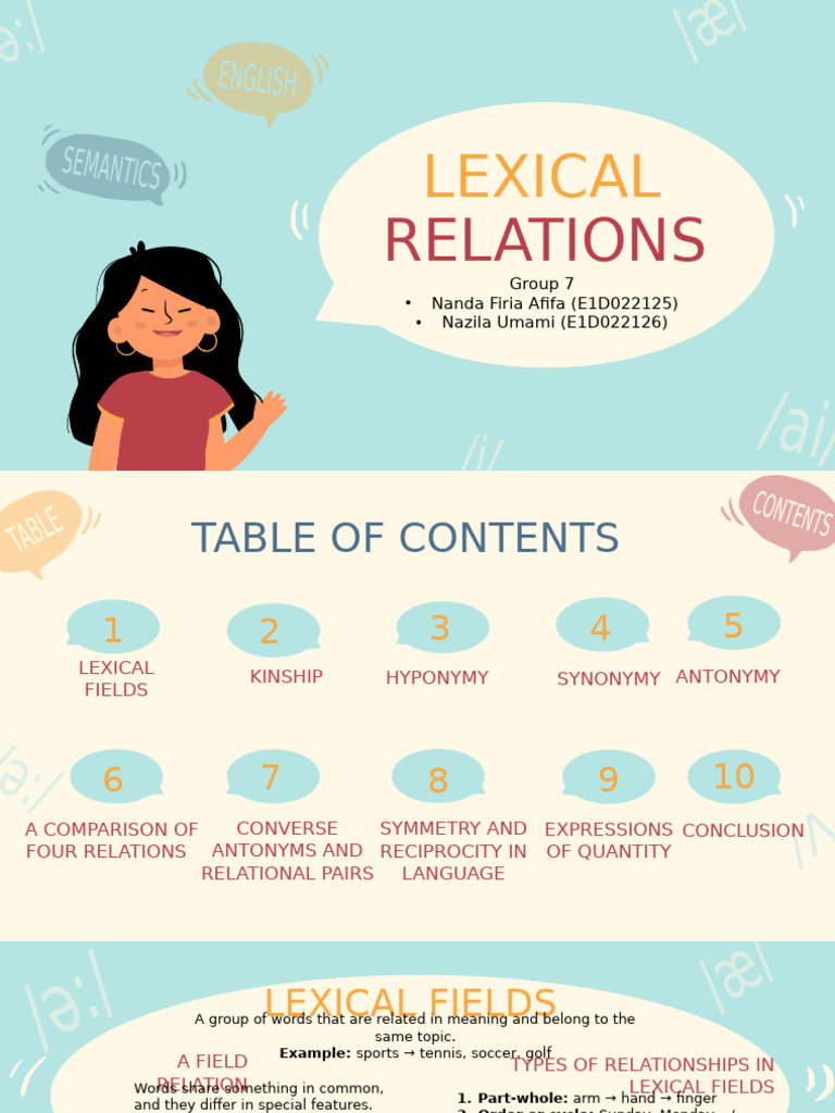 Lexical Relations and Word Types | PDF | Lexical Semantics | If And Only If