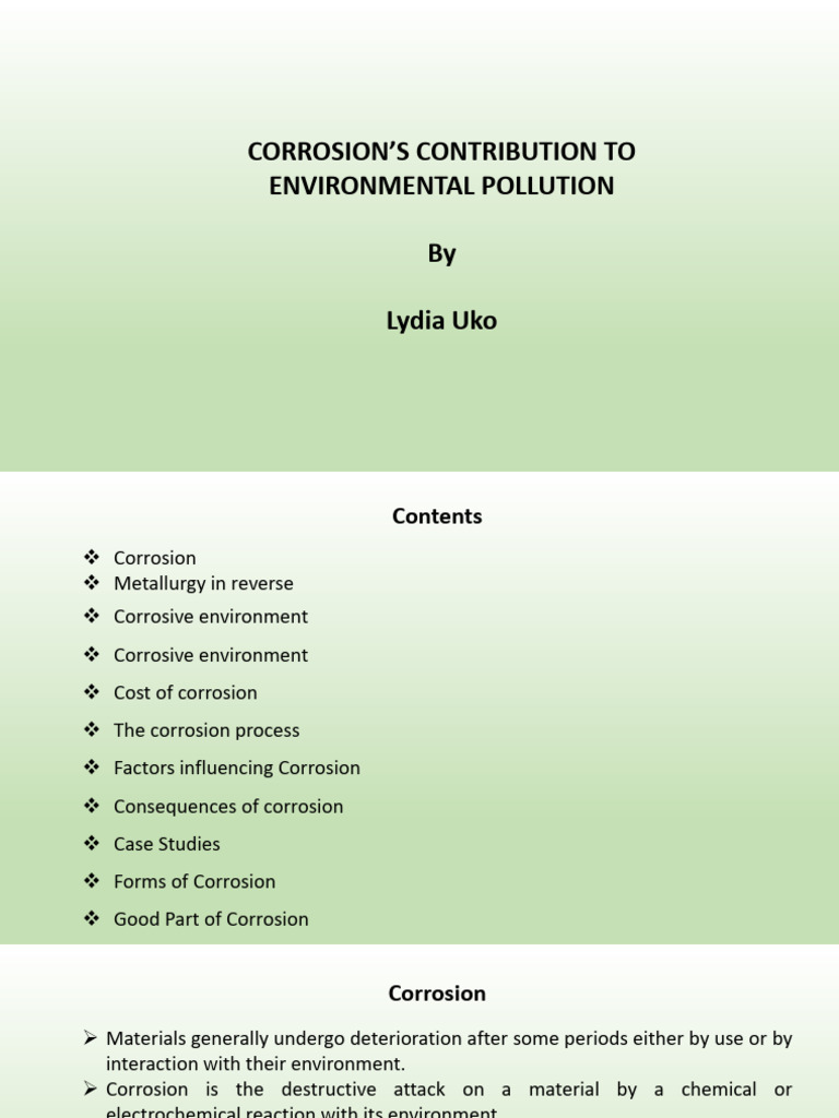 Corrosion and Environmental Pollution Effects | PDF | Corrosion | Rust