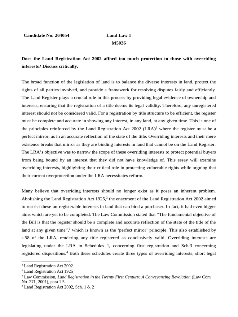 Land Registration Act 2002 | PDF | Common Law | Natural Resources Law