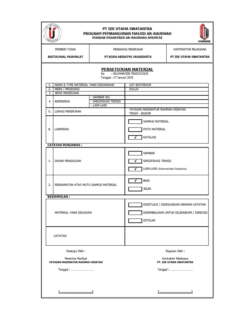 Material Approval | PDF