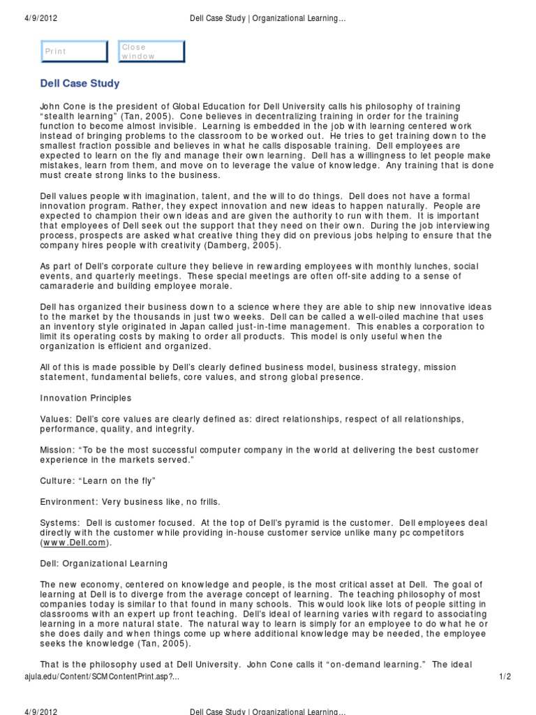Dell Case Study | PDF | Dell | Strategic Management