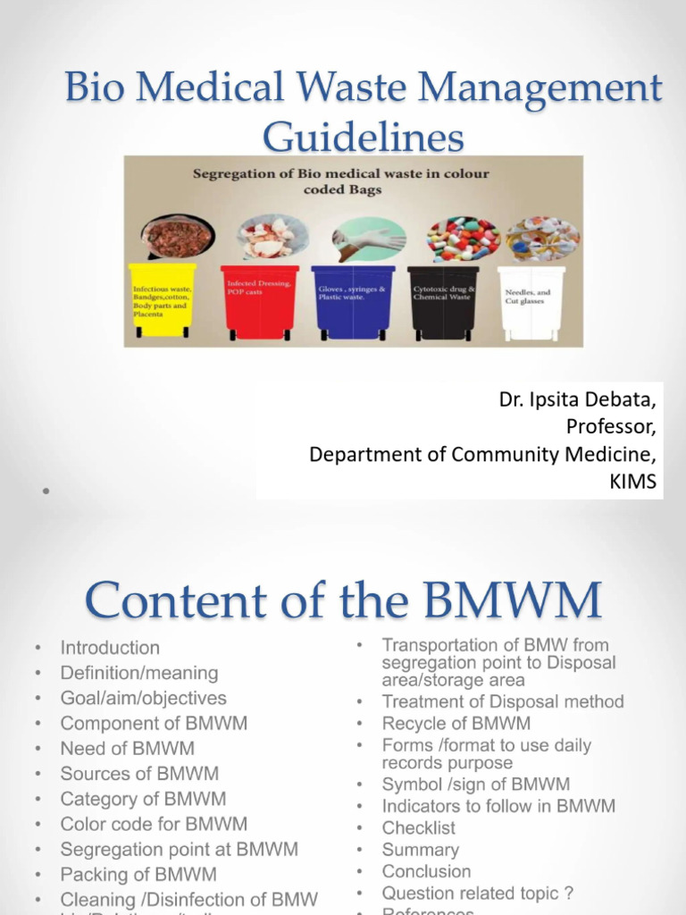 Biomedical Waste Management Guidelines | PDF