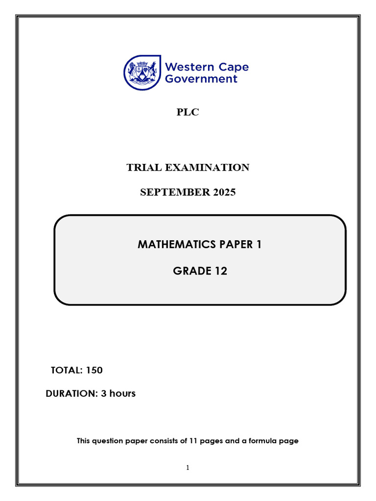 Grade 12 Mathematics Trial Exam 2025 | PDF | Interest | Asymptote
