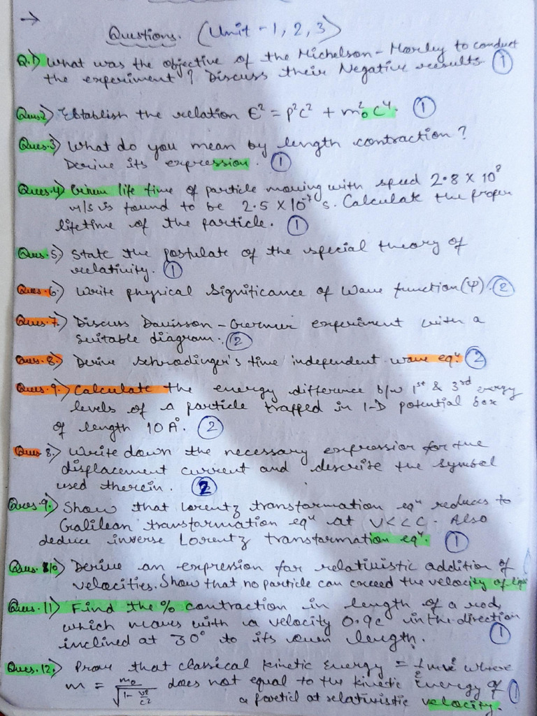 Unit 1 To 5 Physics PYQs Analysis + Practical Questions @VaibhavSolanki | PDF