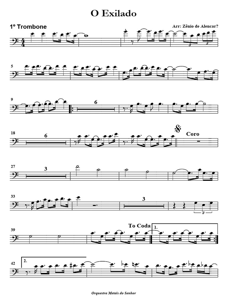 036 - O Exilado - 1º Trombone | PDF
