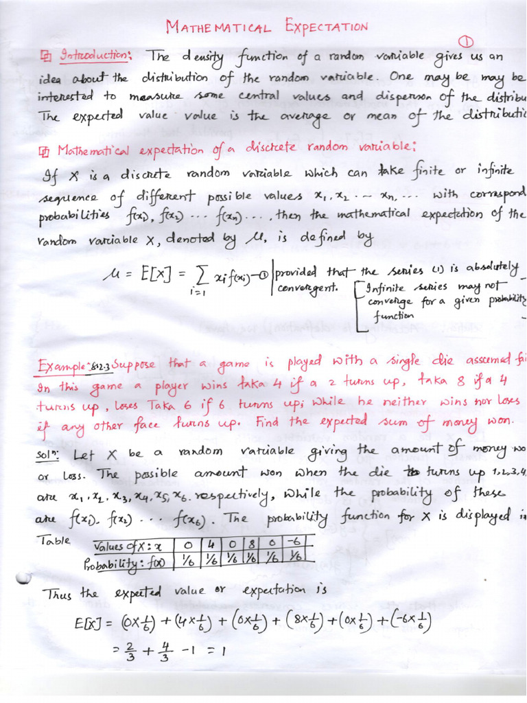 5.mathematical Expectation | PDF