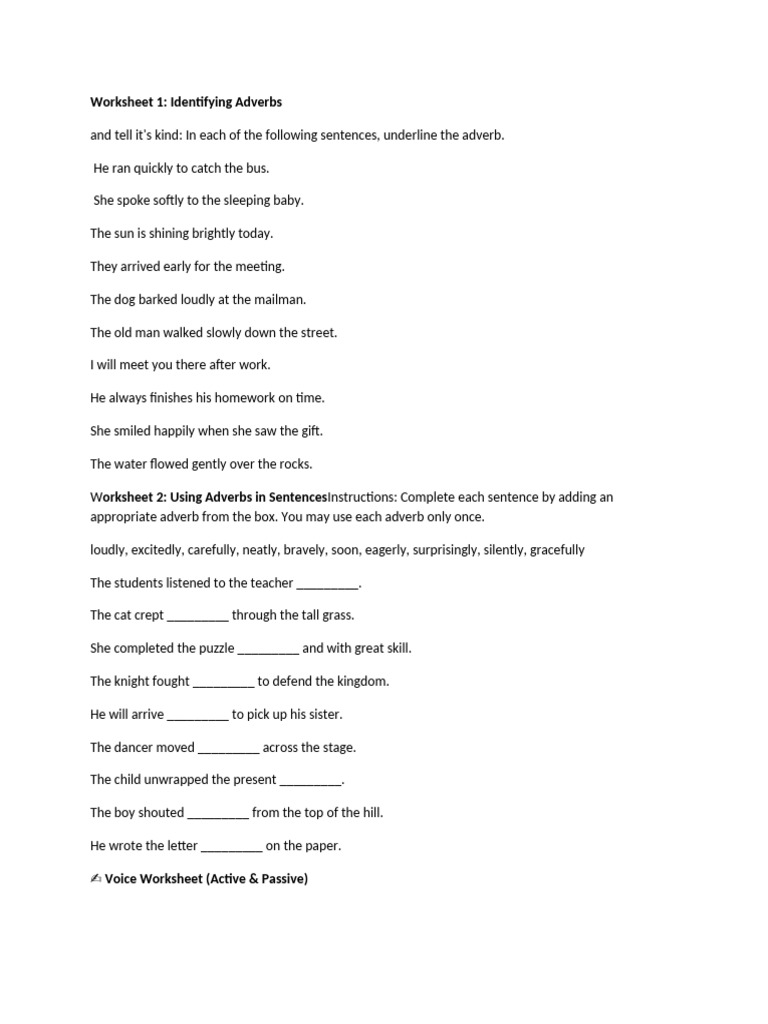 English Practice Worksheet | PDF