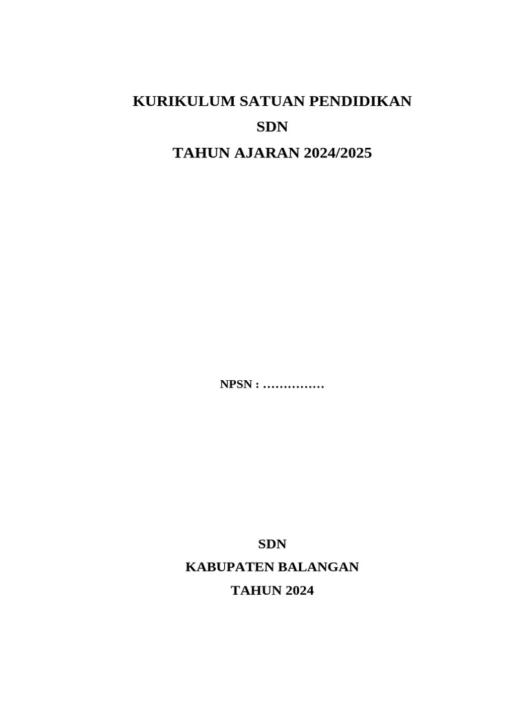 1.contoh KSP TA 2024 - 2025 Untuk KM Kelas I, II, IV Dan V | PDF