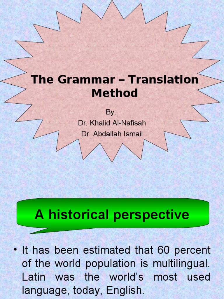 Overview of the Grammar-Translation Method | PDF | Foreign Language ...