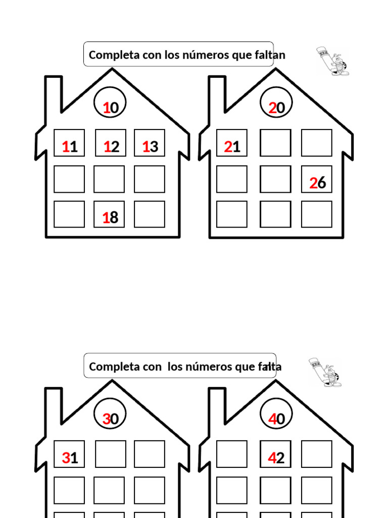 Completa Cada Familia de Números | PDF