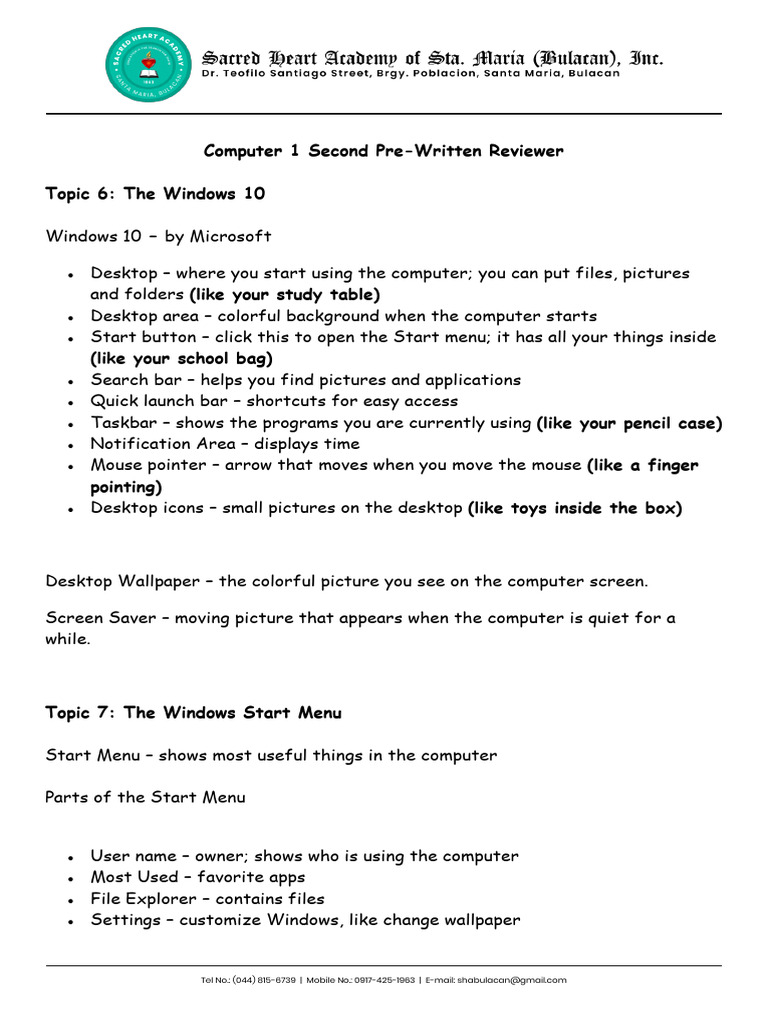 Computer 1 Reviewer | PDF