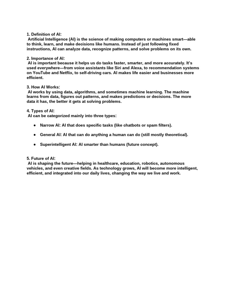 Understanding Artificial Intelligence Basics | PDF