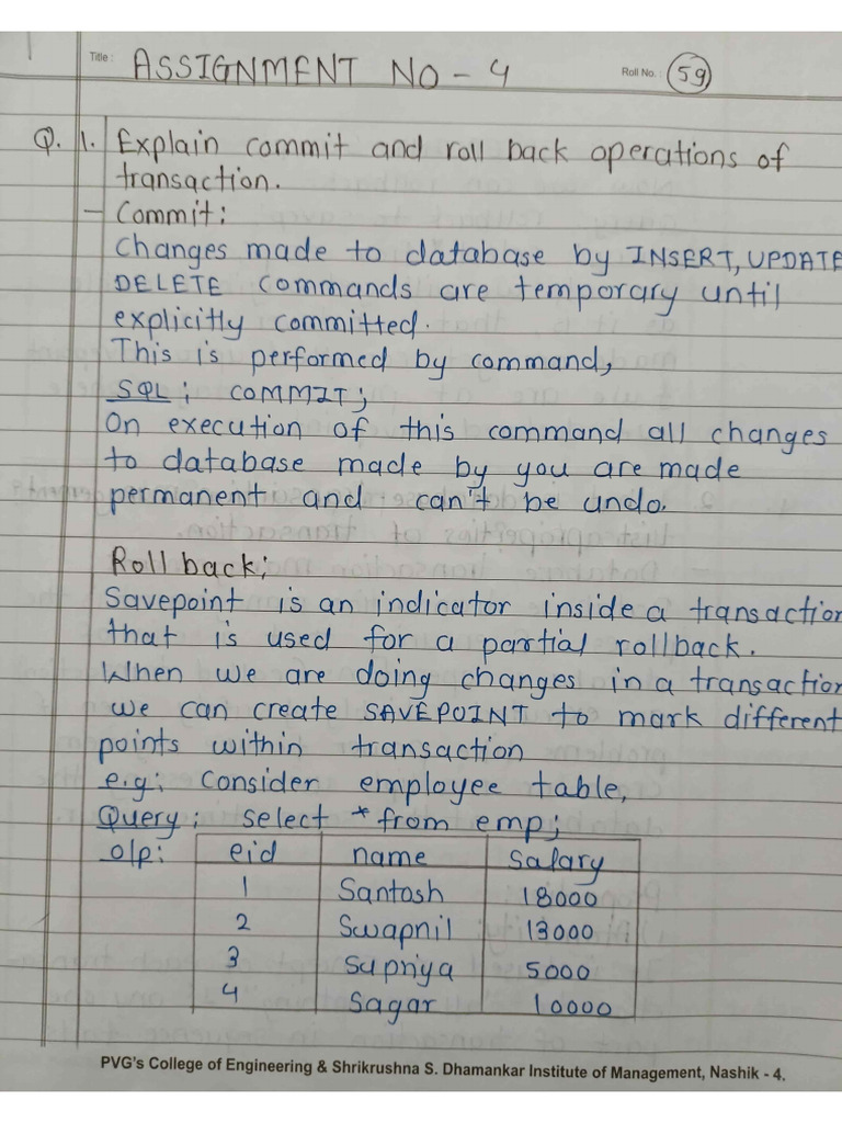 DBMS Assignment 4 | PDF