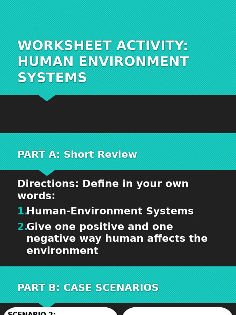 Human Environment Systems Worksheet | PDF