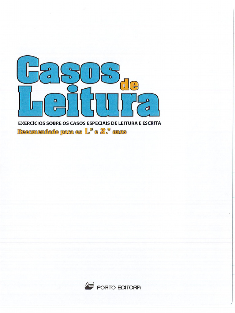 Casos de Leitura - 1º e 2º Anos de Escolaridade | PDF