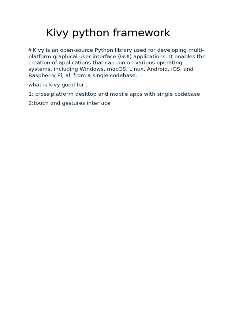 Kivy Python Framework | PDF