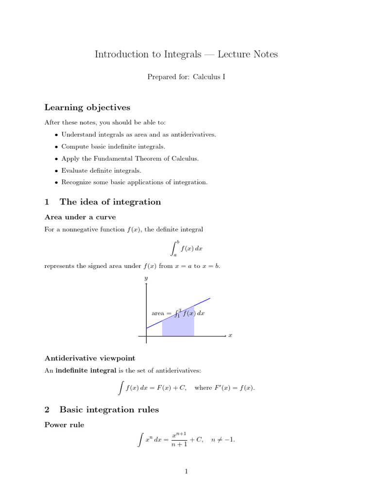 Introduction to Integrals in Calculus | PDF | Integral | Mathematical ...