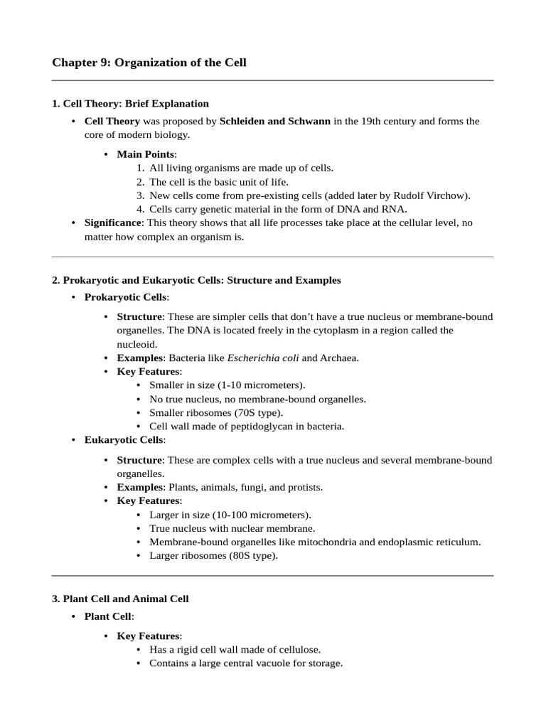 11th - Chapter 5 Cell Structure & Organization | PDF | Cell (Biology) | Cell Membrane