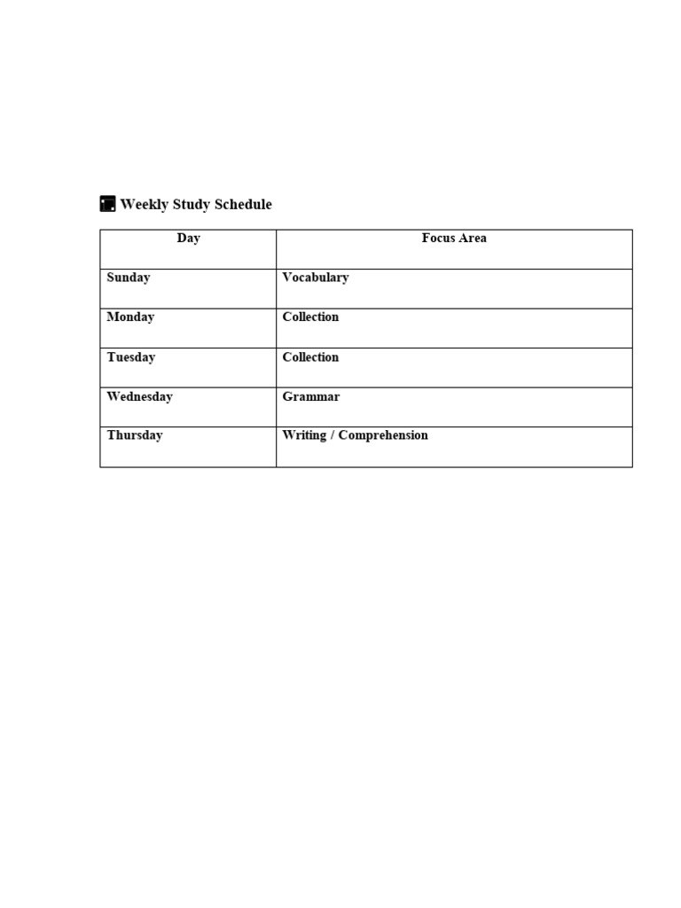 English Schedule | PDF