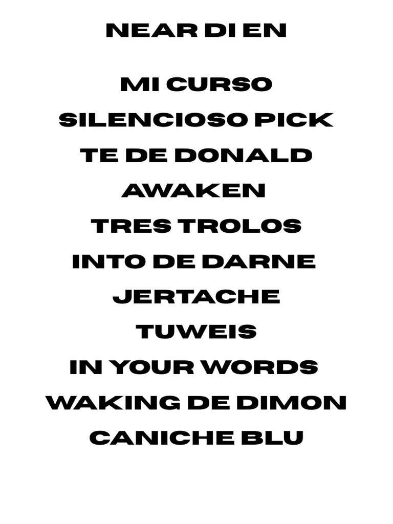 SetList Imprimible 2 | PDF